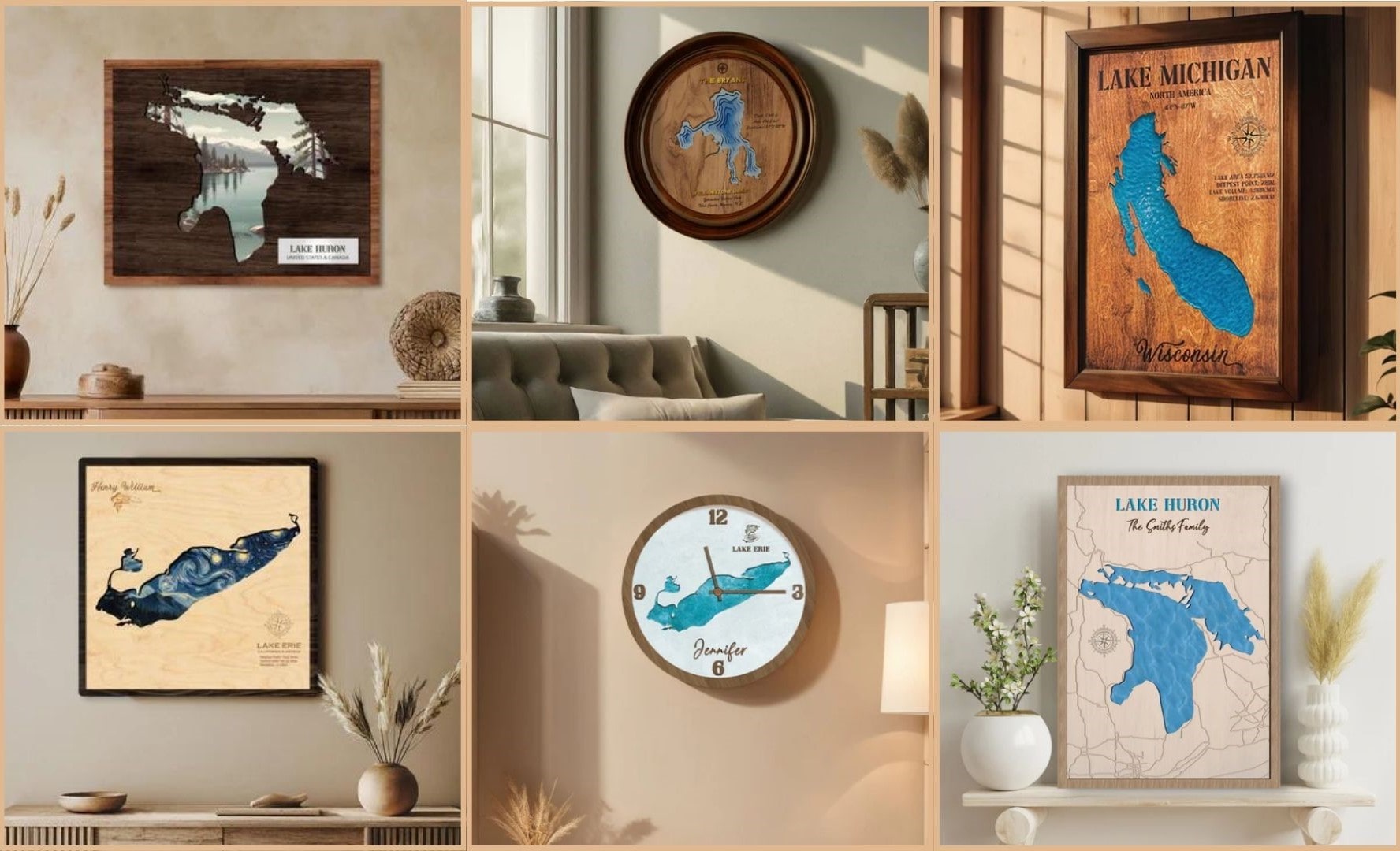 Handreamy’s Wooden Lake Map | Handcrafted Lake Memories