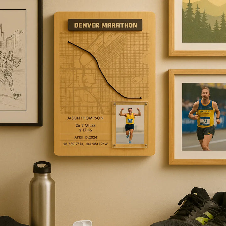 Handreamy Medal Display | Personalized Race Route Map Board
