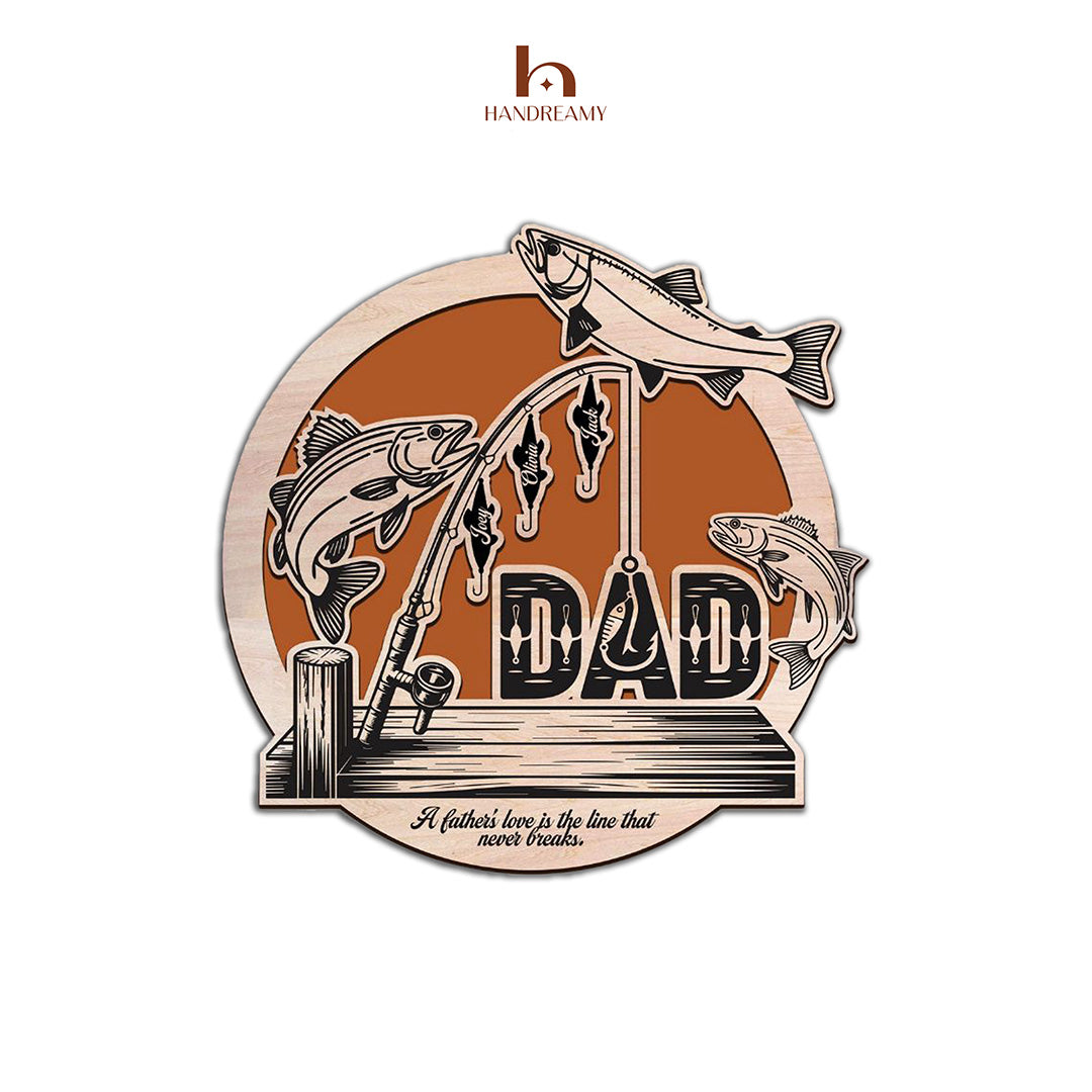 Handreamy Dad Gift | Personalized Fishing Dad Sign - Fishing Name Sign ...