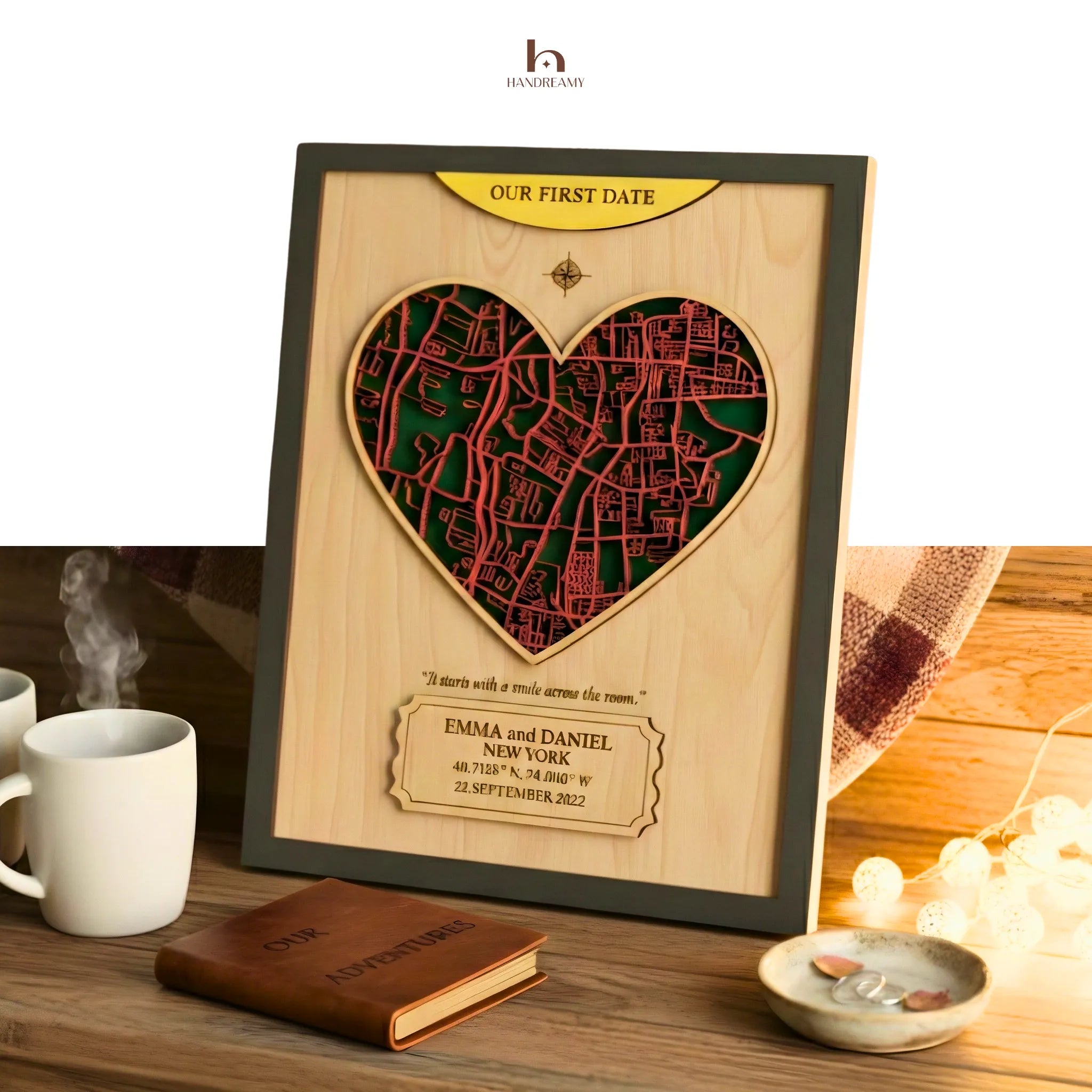 Personalized "Where We First Met" Heart Map – Handreamy